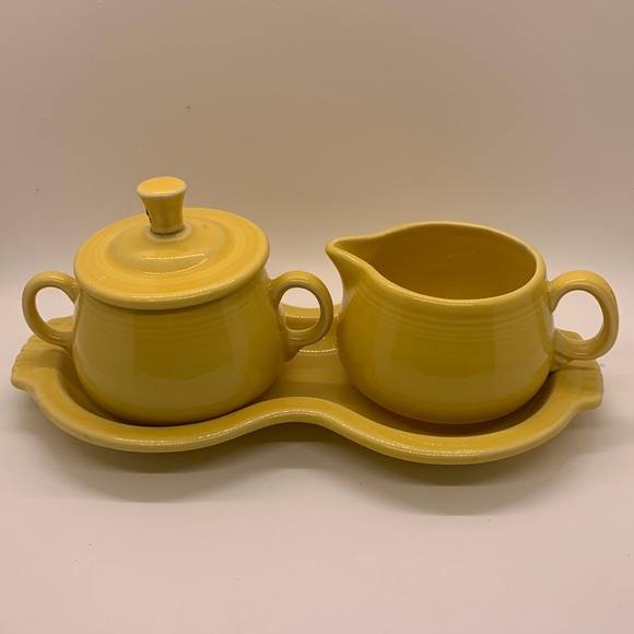 Fiesta | Kitchen | Vintage Fiestaware Yellow Sugar And Creamer Set With ...